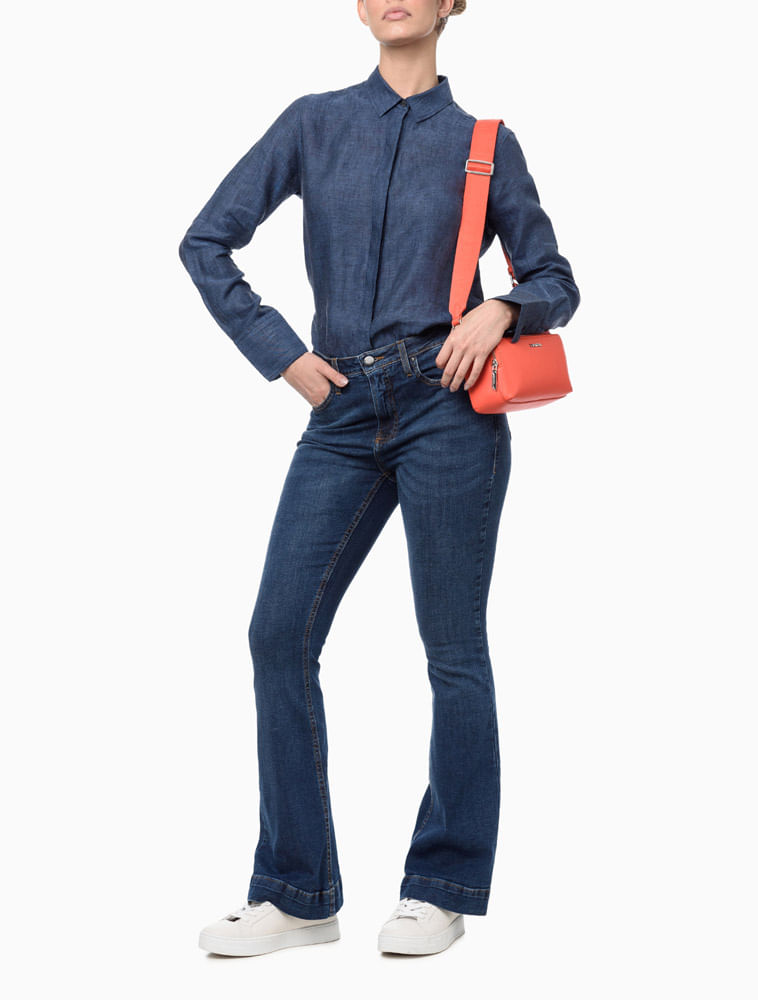 Camisa Feminina Linho Lisa Calvin Klein - Calvin Klein
