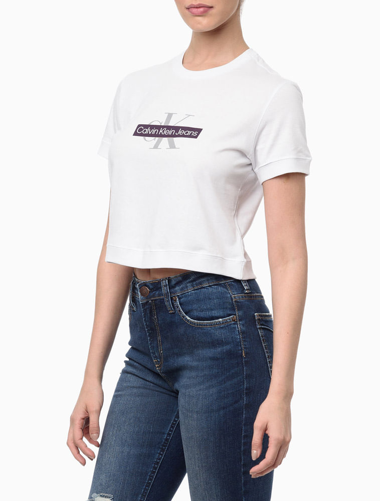 Camiseta Feminina Manga Curta Logo Reissue Gel Calvin Klein Jeans ...