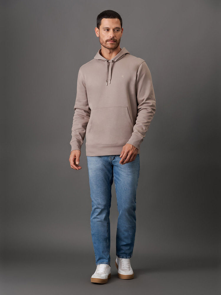 Casaco Masculino Moletom Bordado Capuz Calvin Klein Jeans - Calvin Klein
