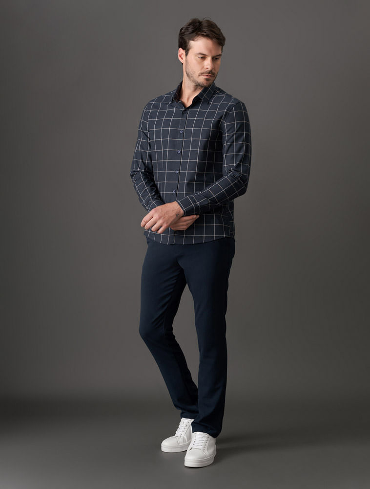 Camisa Masculina Slim Grid Calvin Klein - Calvin Klein